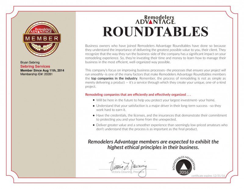 Remodelers Advantage | Sebring Design Build