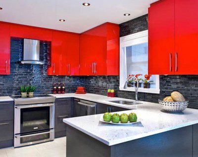 Red Kitchen Cabinets | Sebring Design Build | Kitchen Remodeling
